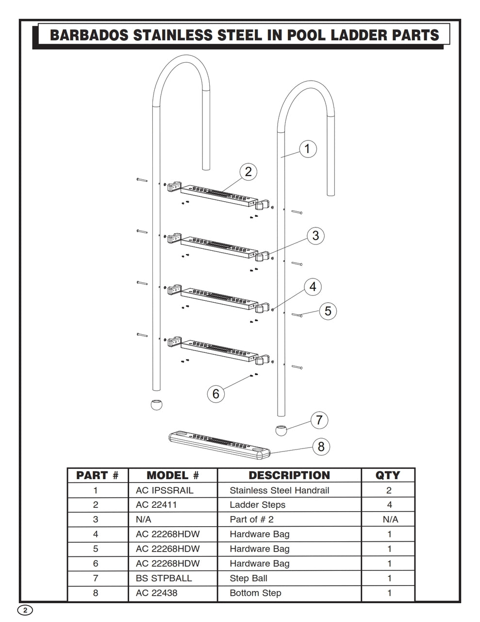 Bottom Step Replacement for BT Barbados AC 22268